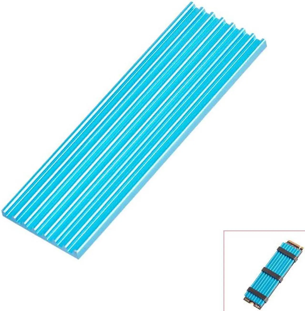 JetMedia JM-HS02 Aluminum Alloy M.2 SSD Heatsink - Blue, High Heat-dissipation Quick ...