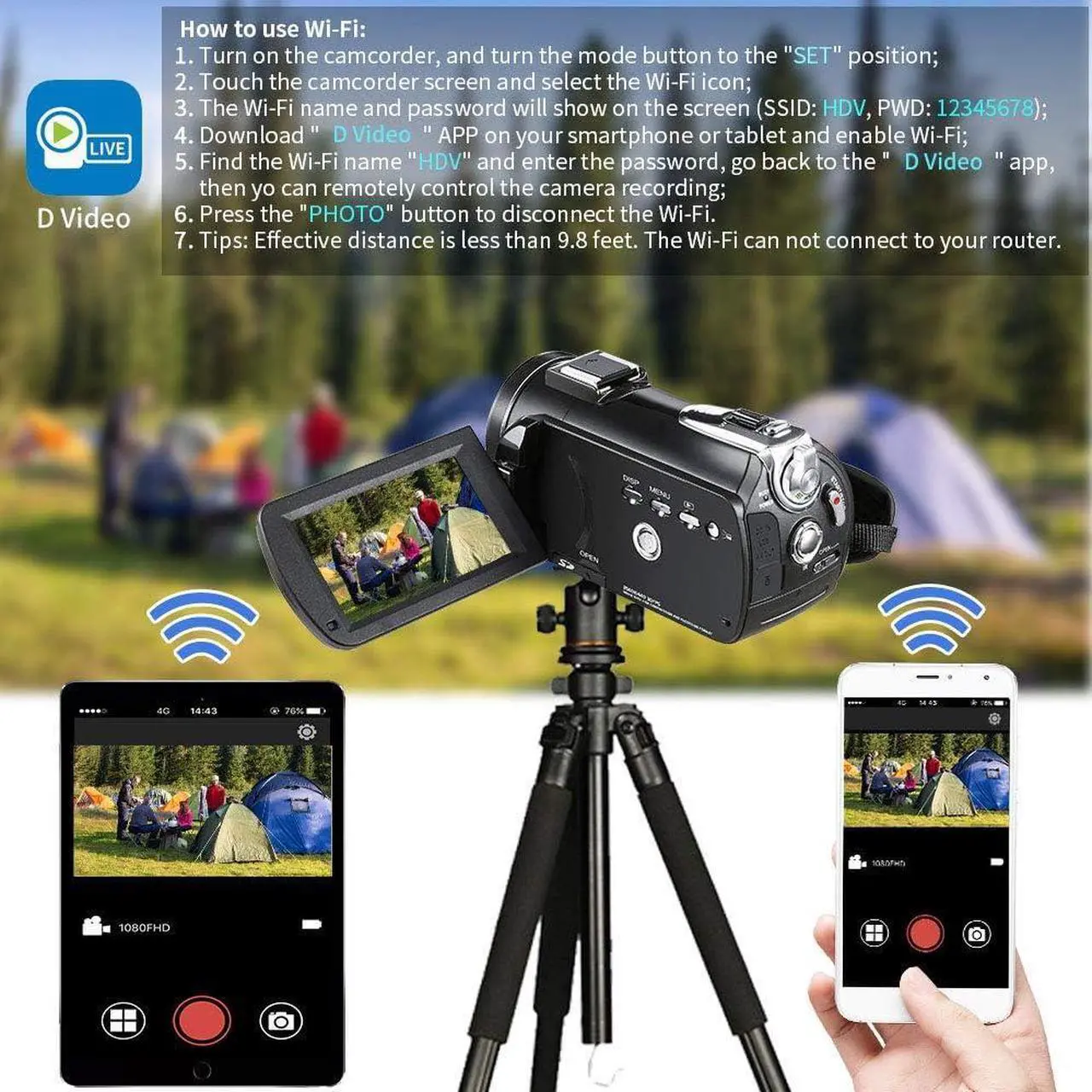 ORDRO AC3 4K Video Camera Camcorder with 12X Zoom Telescope, 1080P ...