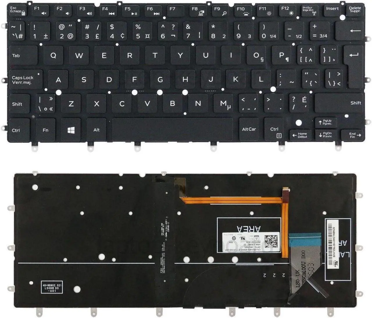 New Dell Inspiron 15 7547 7548 Canadian Bilingual Backlit Keyboard ...