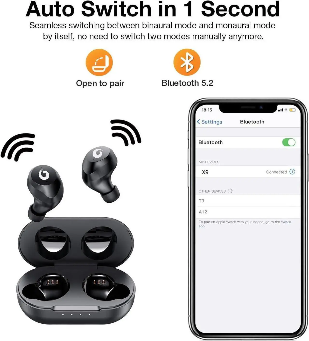 X9 Wireless Earbuds Bluetooth 5.3 Headphones Waterproof Stereo ...