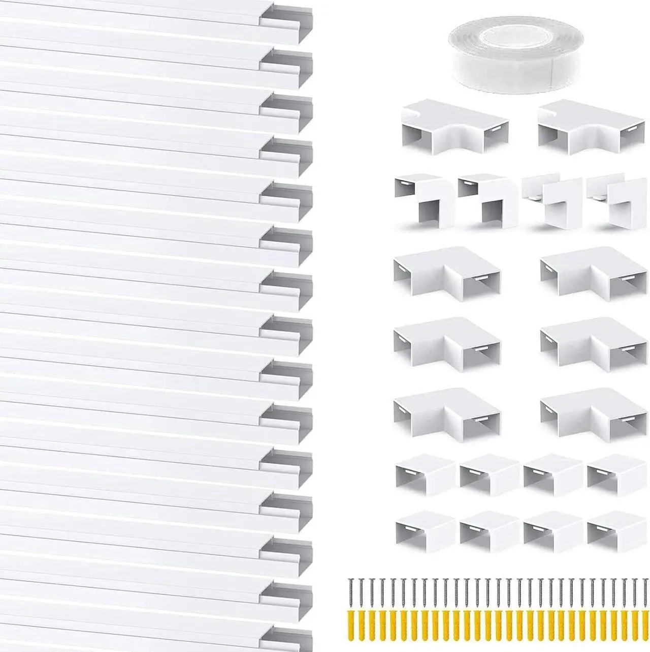 Sourcingbay 235" Cable Concealer Kit - Cuttable, Paintable Wire Hider ...