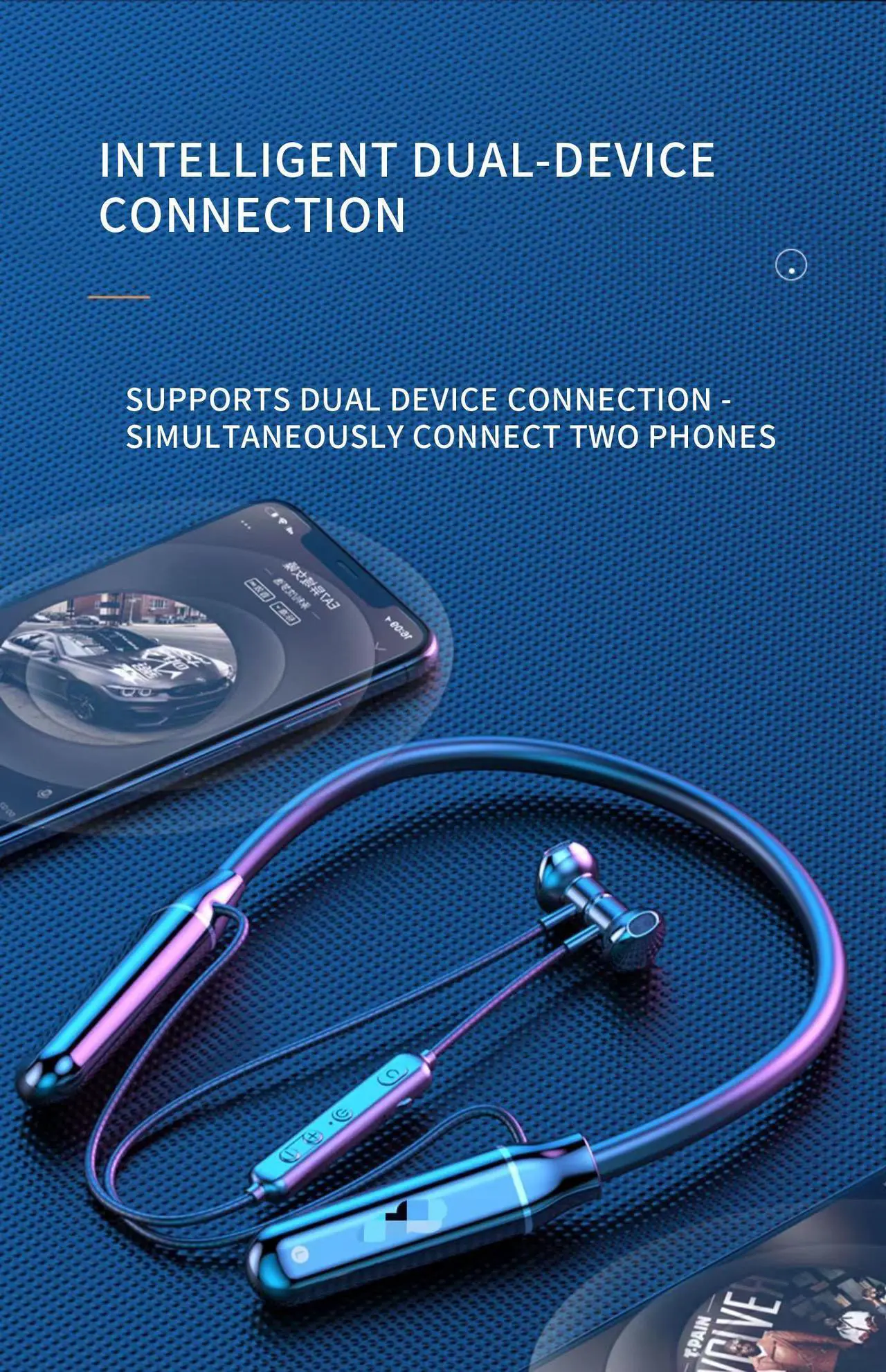 Mega Casa Wireless Earbuds Behind the Neck Bluetooth Headphones with ...