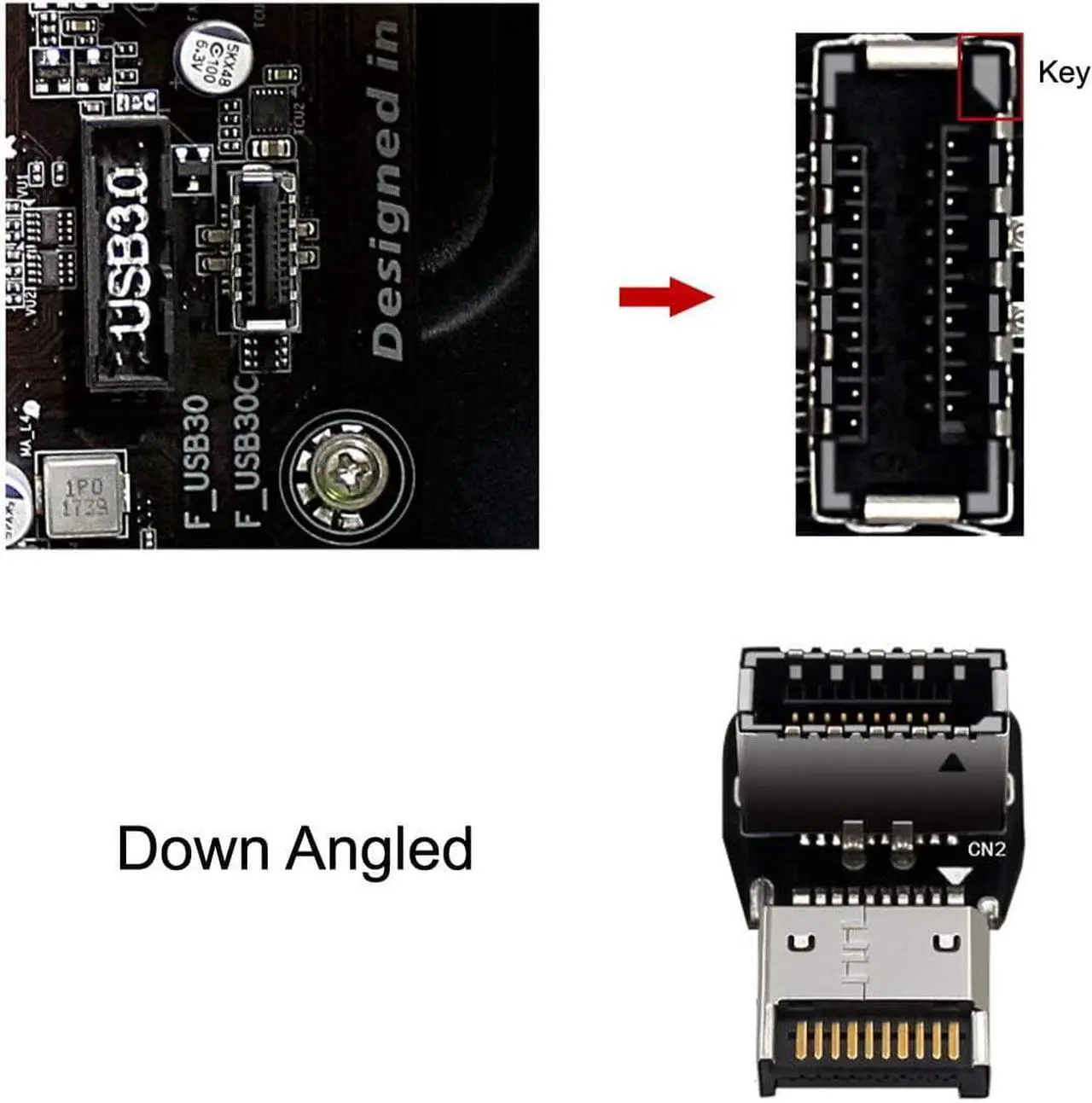 2pcs Type-E USB 3.1 Front Panel Header Male to Female Motherboard ...