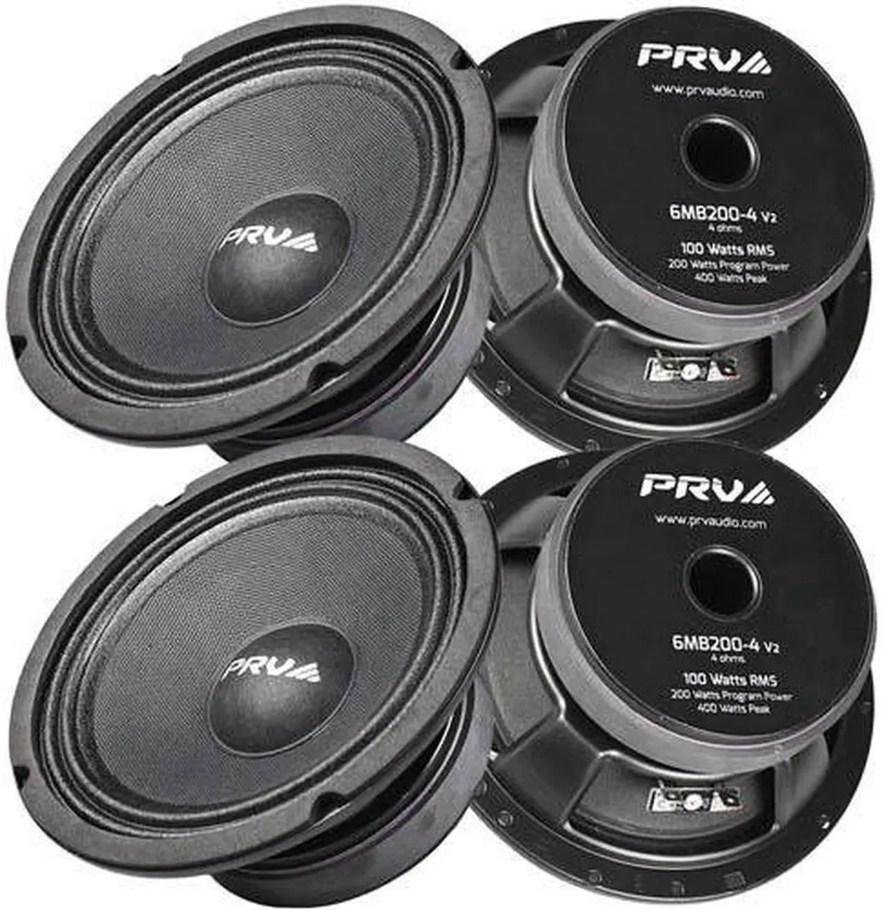 PRV 6" Mid Bass Loudspeakers 200W Max Power 1.5" VC 4 Ohm 6MB200-4 V2 4 ...