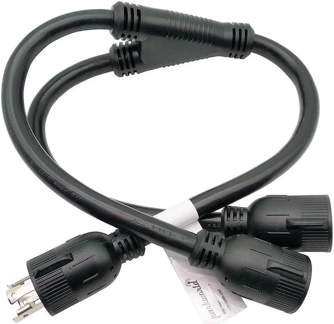 Parkworld 60462 Splitter L14-30P Male to (2)L14-30R Female, Locking 4-Prong 30 AMP Y Adapter ...