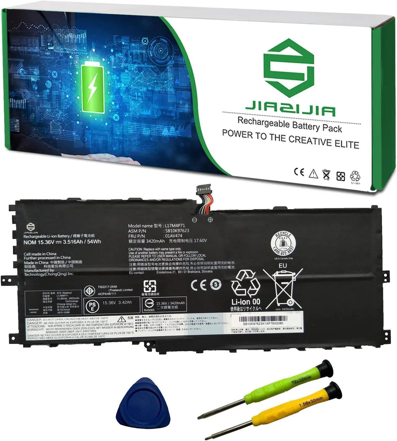 JIAZIJIA 01AV474 L17M4P71 SB10K97623 Laptop Battery Replacement for ...