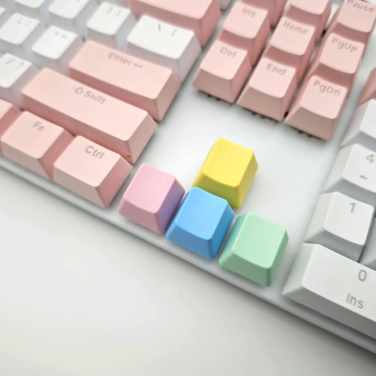 Elacgap OEM Profile Blank Keycaps PBT Rainbow Mixed Colors 1U R4 Keycap ...