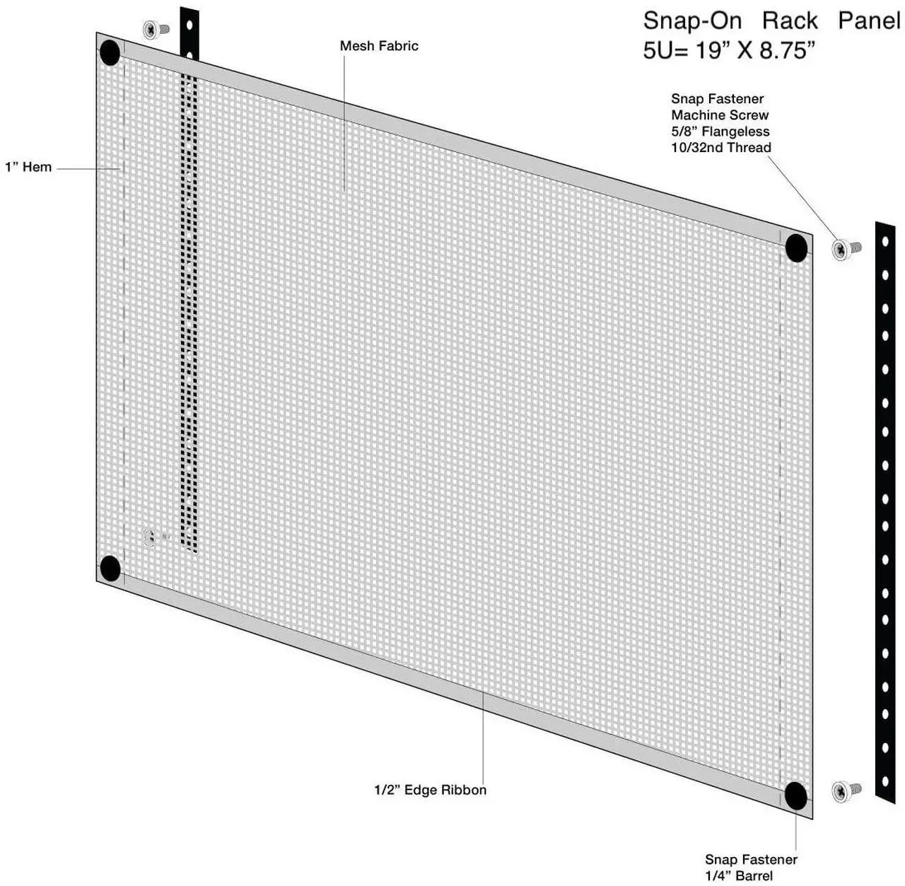 5U Blank Venting Snap-On Rack Panel Blank Rack Mount Panel Spacer for ...