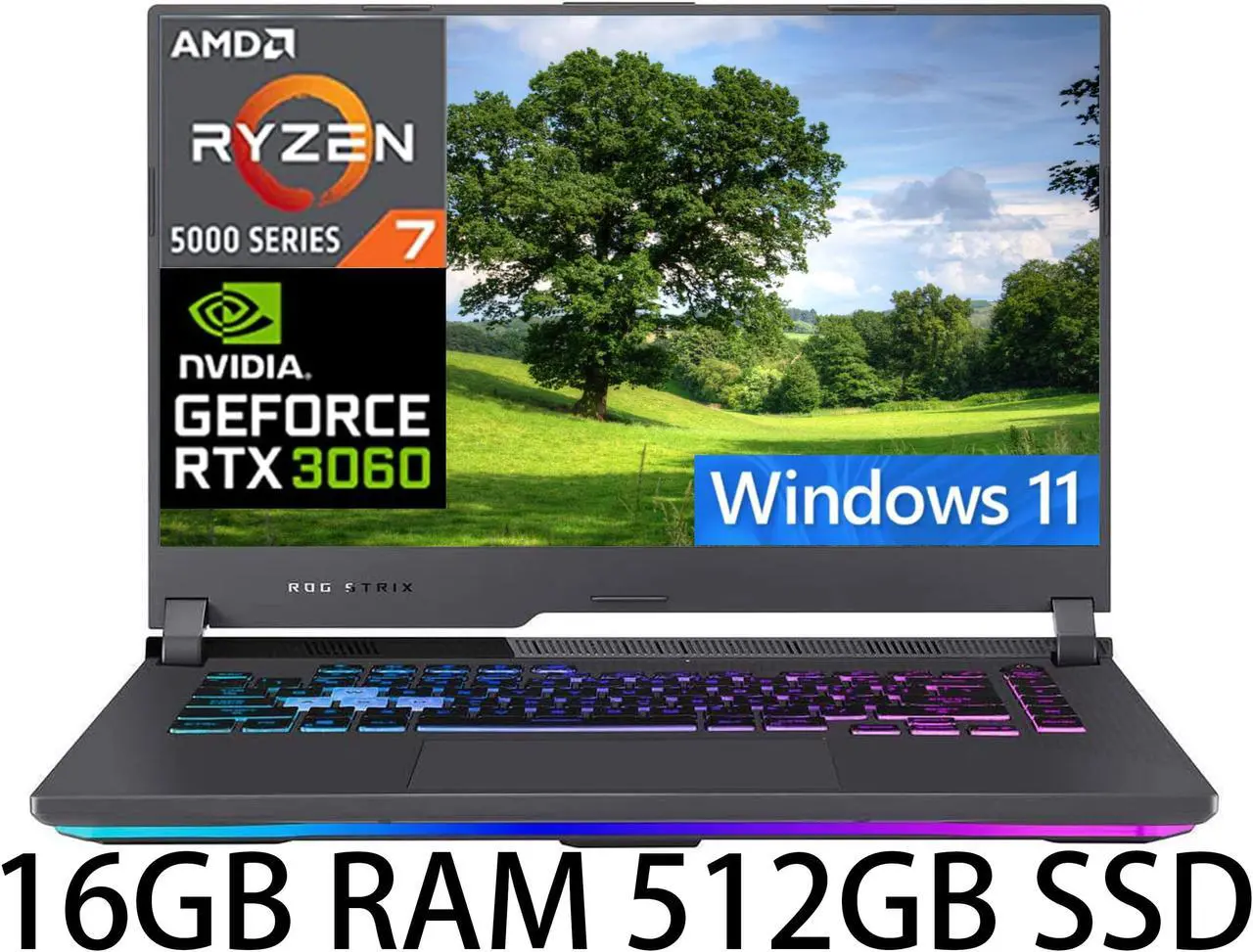 ASUS ROG Strix 15 Gaming Laptop, 15.6" FHD IPS 144Hz, AMD Ryzen 7 4800H ...