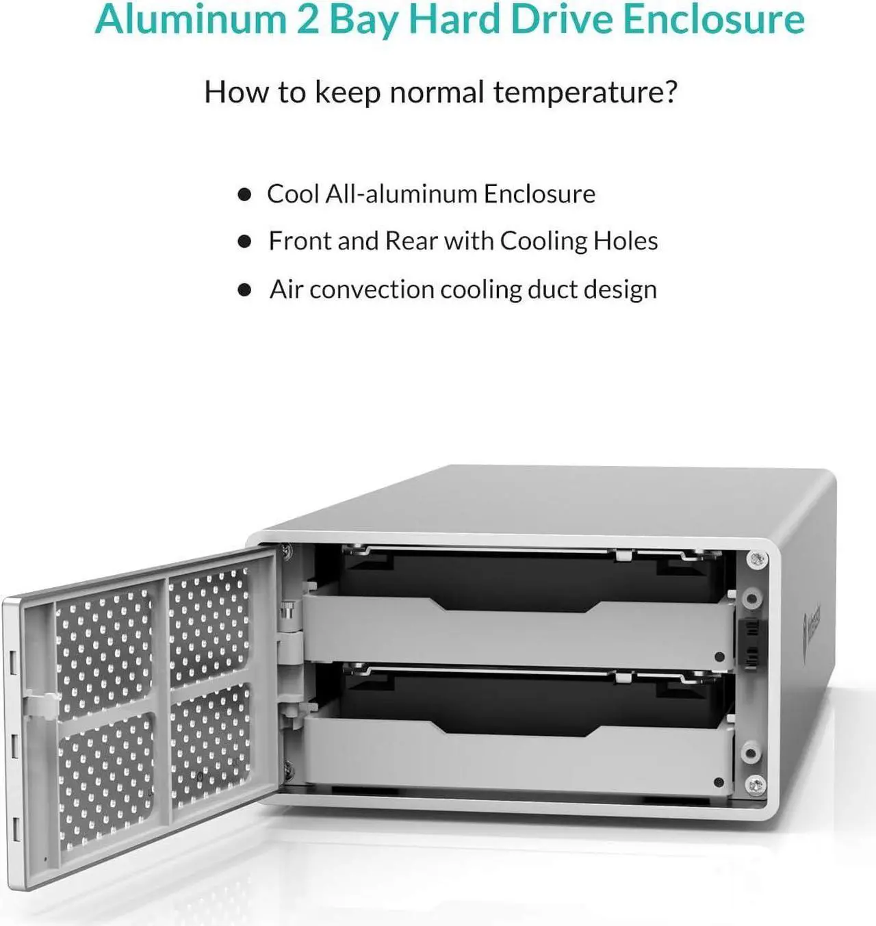 Yottamaster 2 Bay Hard Drive Enclosure for 3.5/2.5 Inch SATA HDD/SSD ...