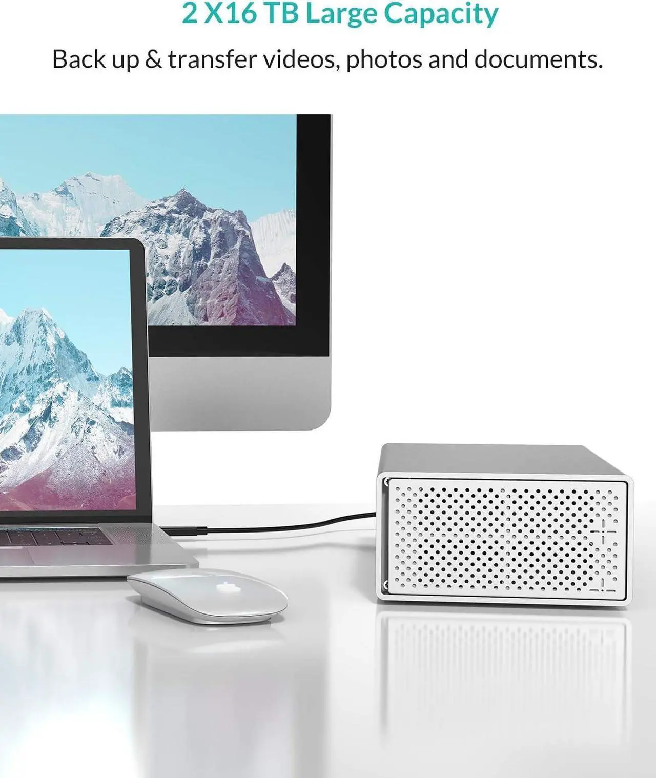 Yottamaster 2 Bay Hard Drive Enclosure for 3.5/2.5 Inch SATA HDD/SSD ...