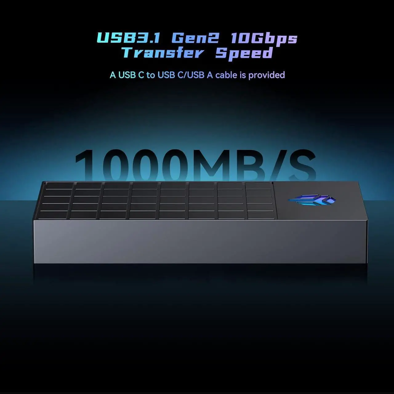 Yottamast M.2 Gaming RGB NVME Enclosure, USB 3.1 Gen 2 10Gbps SSD ...