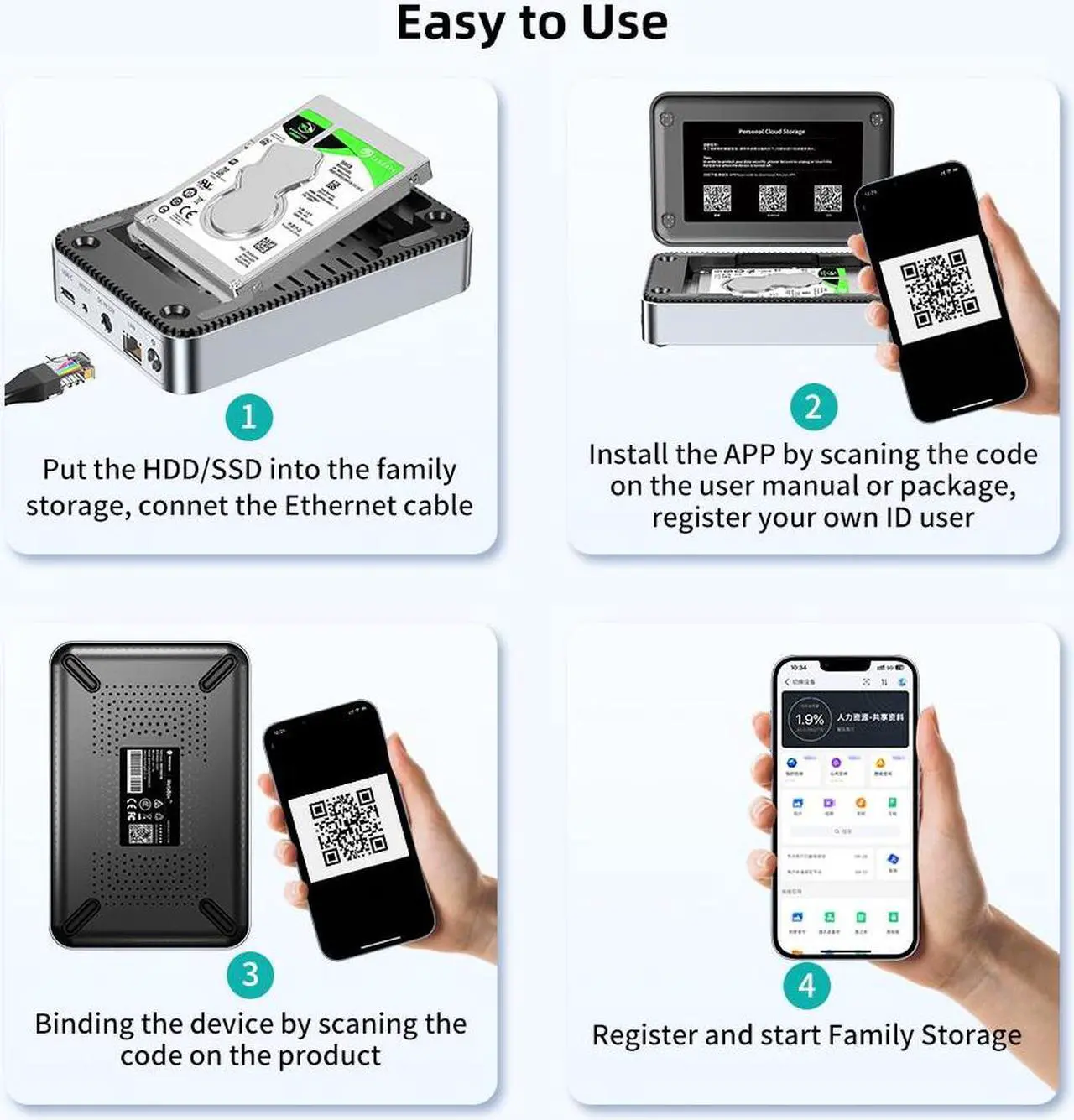 Yottamaster NAS Enclosure for 3.5" SATA HDD/SSD, 1 Bay Network Attached ...