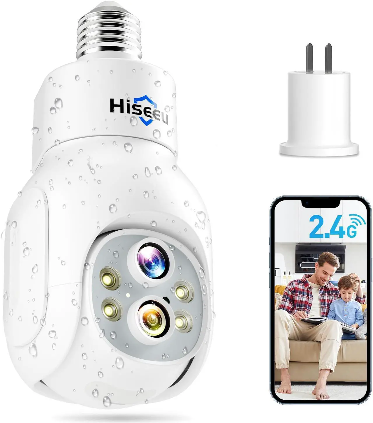 Hiseeu Surveillance Security System - Hiseeu 3MP Light Bulb Wireless ...