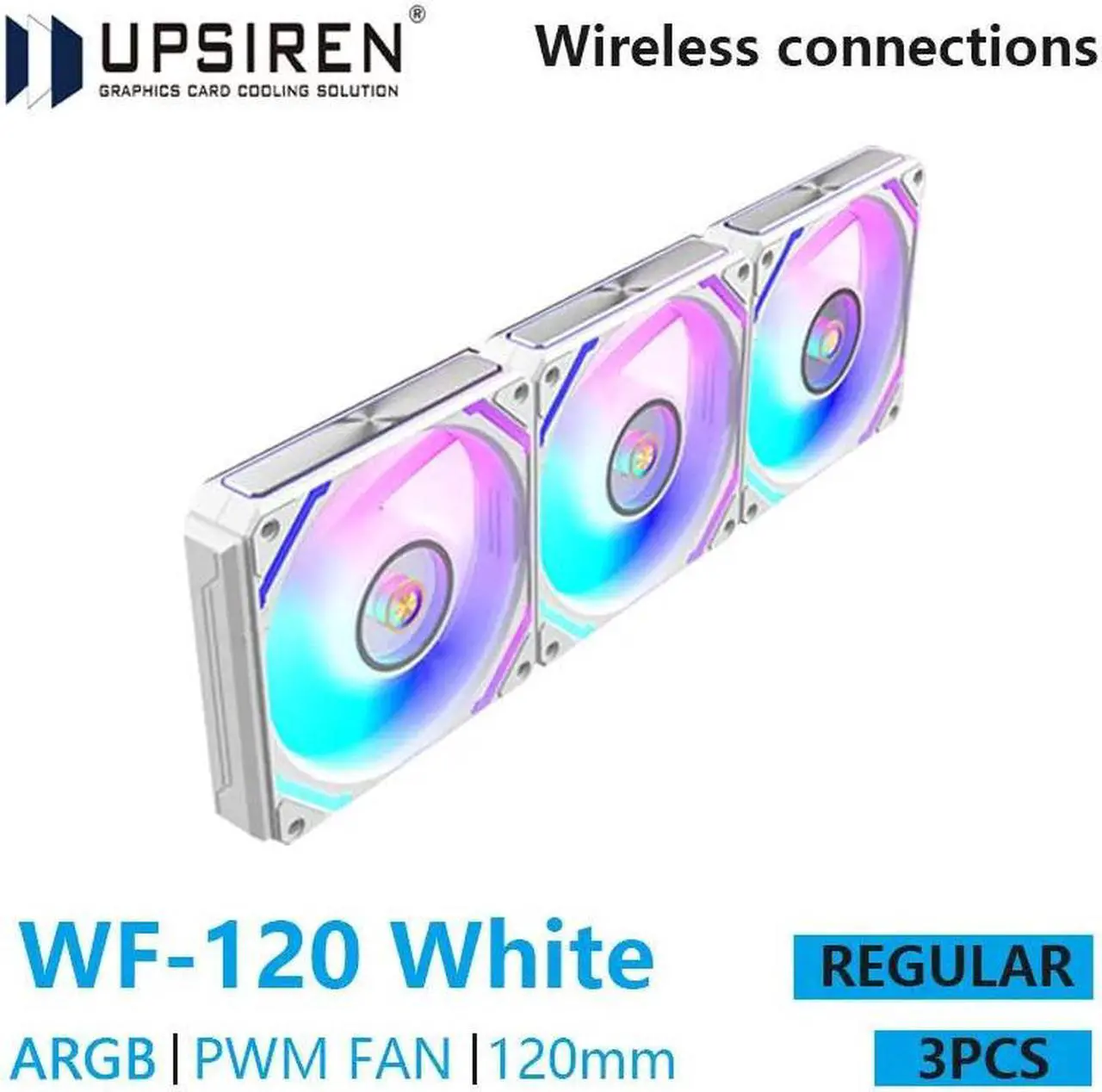 UPSIREN WF-120 ARGB PWM 3PCS Chassis fanARGB120mm/4PIN PWM/ Magic Color ...