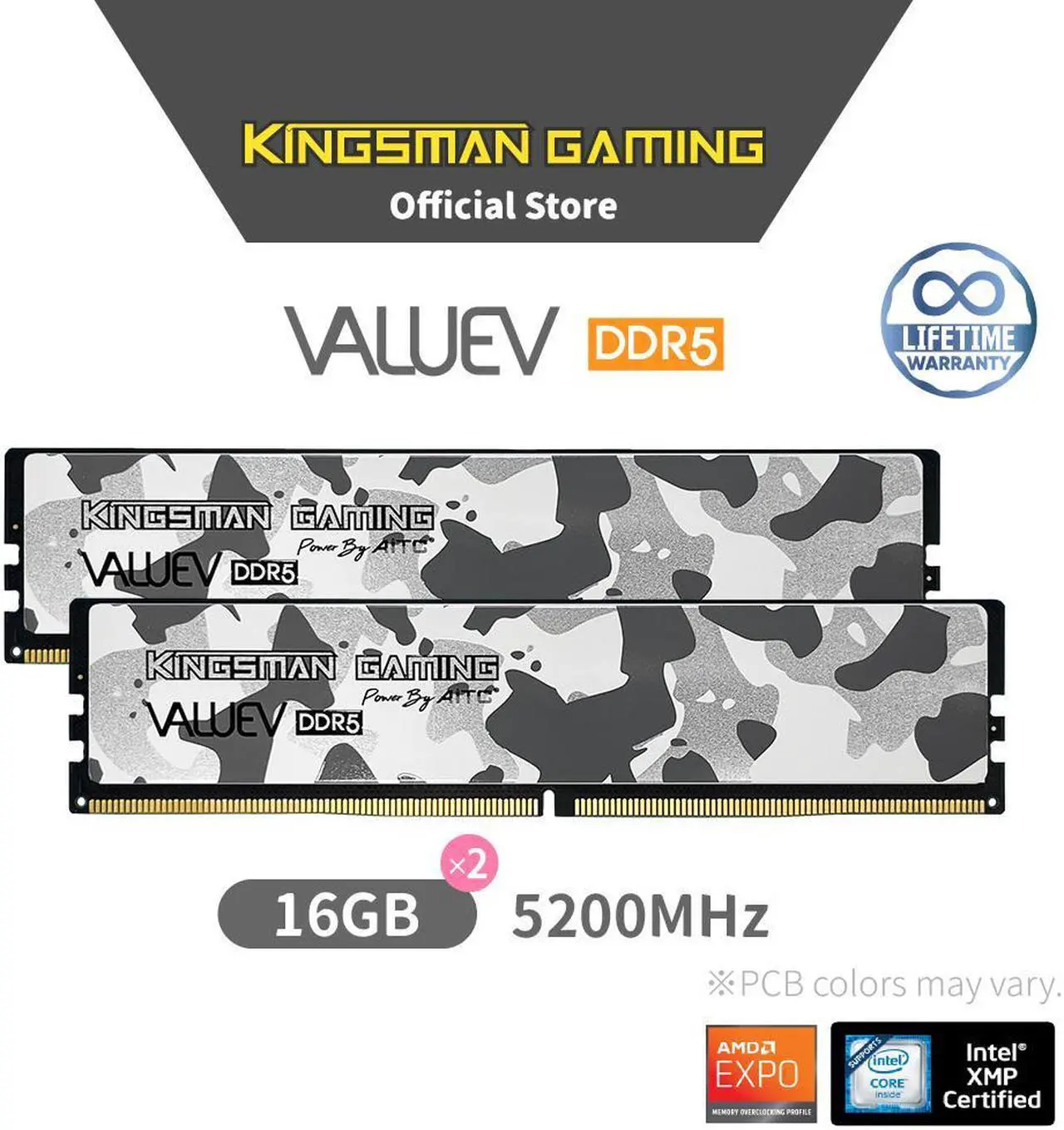 KINGSMAN VALUE V 32GB(16GBX2) 288-Pin PC RAM DDR5 5200 (PC5 41600 ...