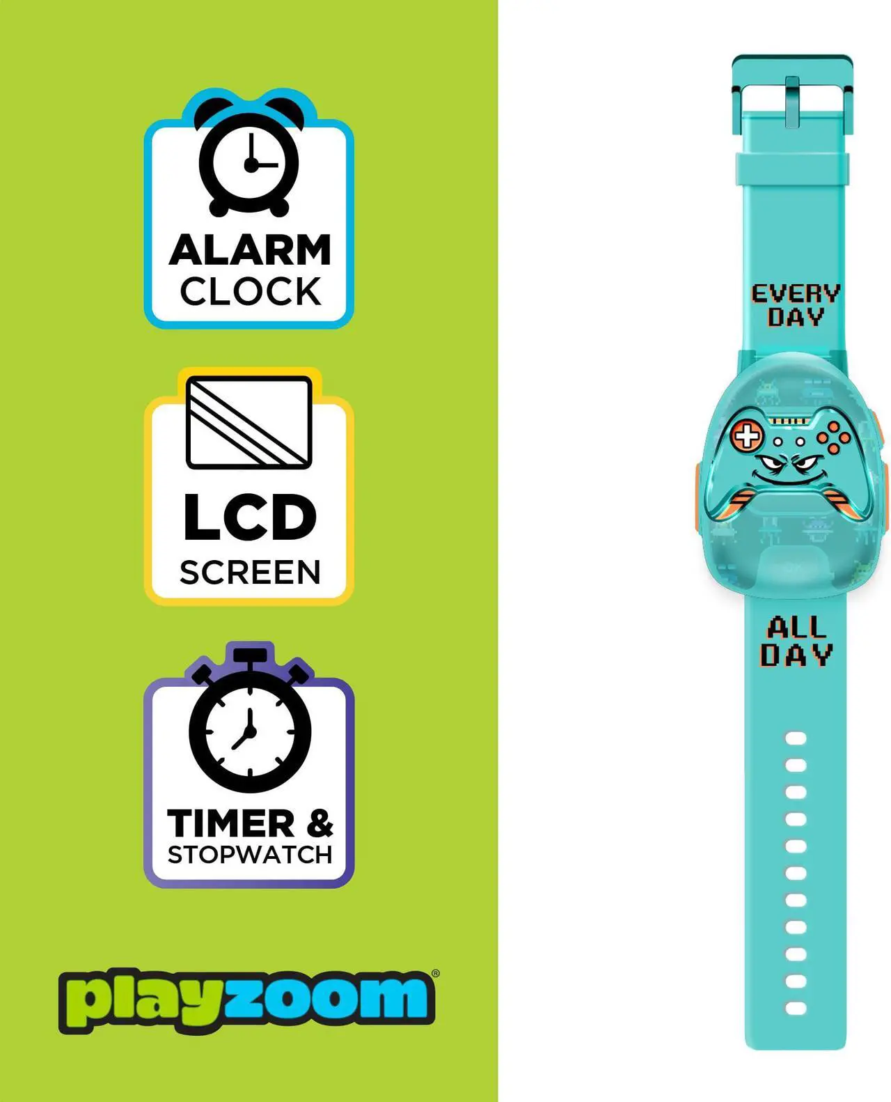 PlayZoom Gamer Smartwatch - Light Blue Gamer Kids Smartwatch - Learning ...