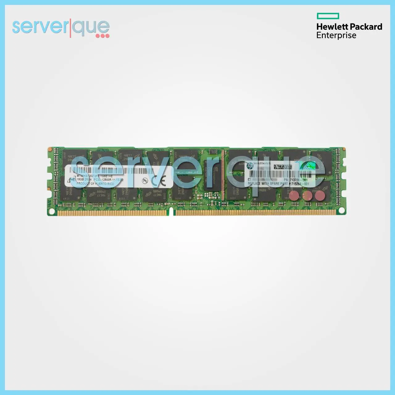 Refurbished: 713985-B21 HP 16GB 2Rx4 PC3L-12800R DDR3-1600 REG RAM LV 715284-001 713756-081 ...