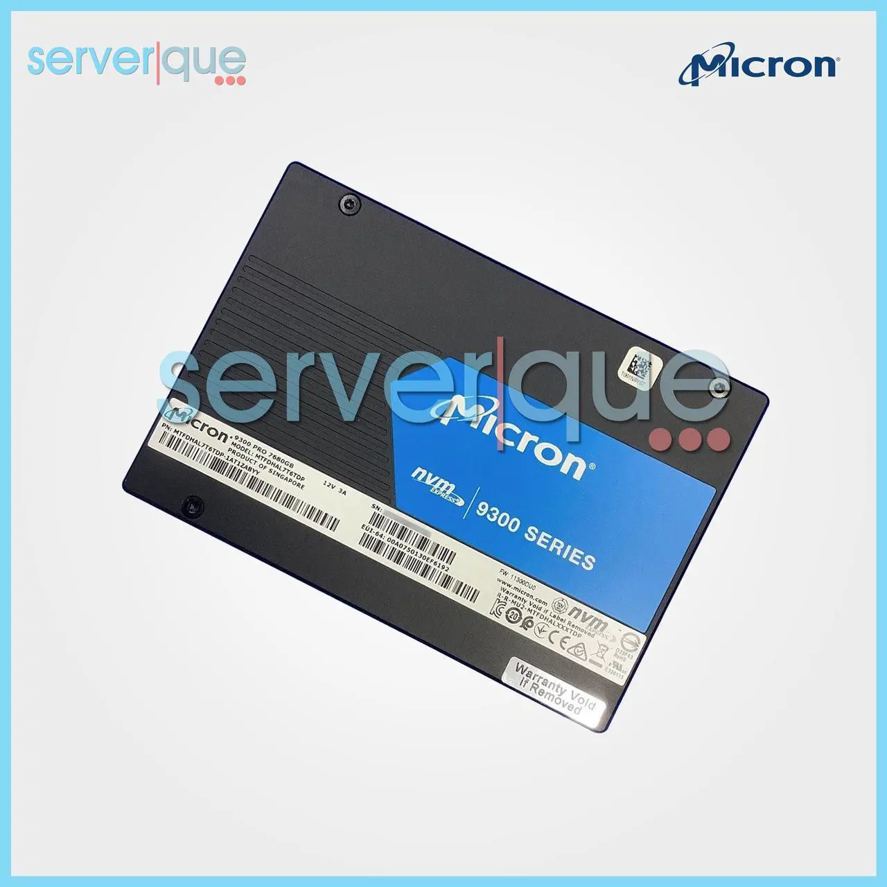 Refurbished: MTFDHAL7T6TDP Micron 9300 Pro 7.68TB TLC PCI-e 3.0 x4 NVMe ...