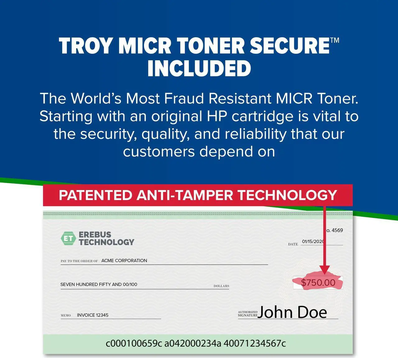 TROY 4001DN MICR Printer, Check Printing, 250 Sheet Capacity, 1 Locking ...