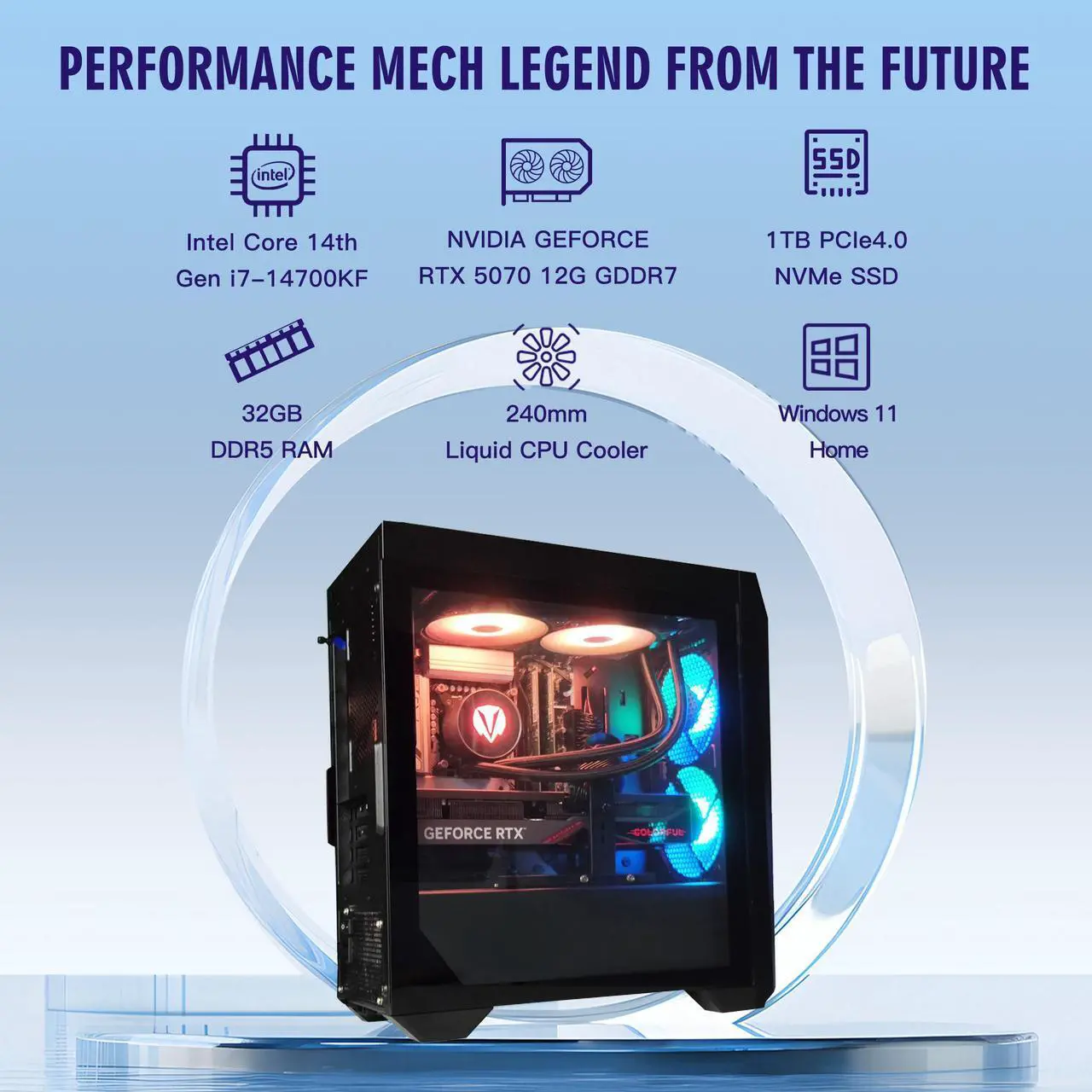 Hasee P77K Gaming Desktop PC - Windows 11 - Intel Core i7-14700KF ...