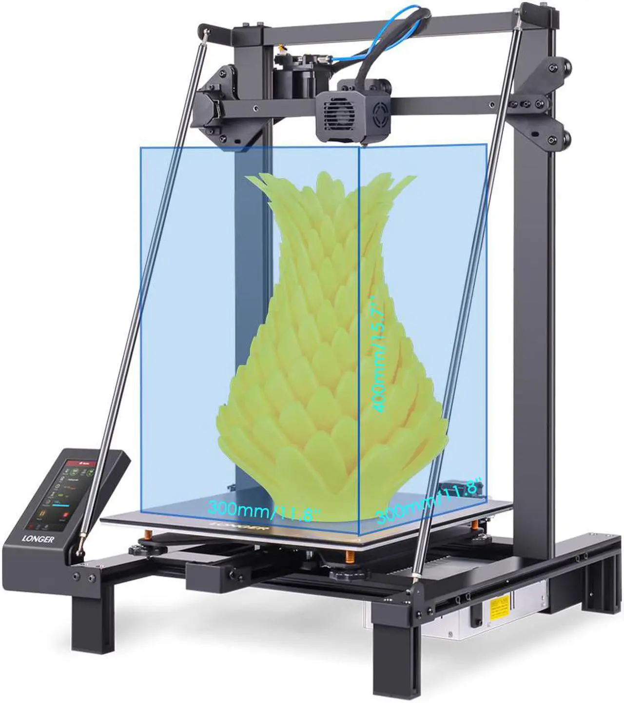 Longer Large Print Size 300x300x400mm (11.8"x11.8"x15.7") 3D Printer ...
