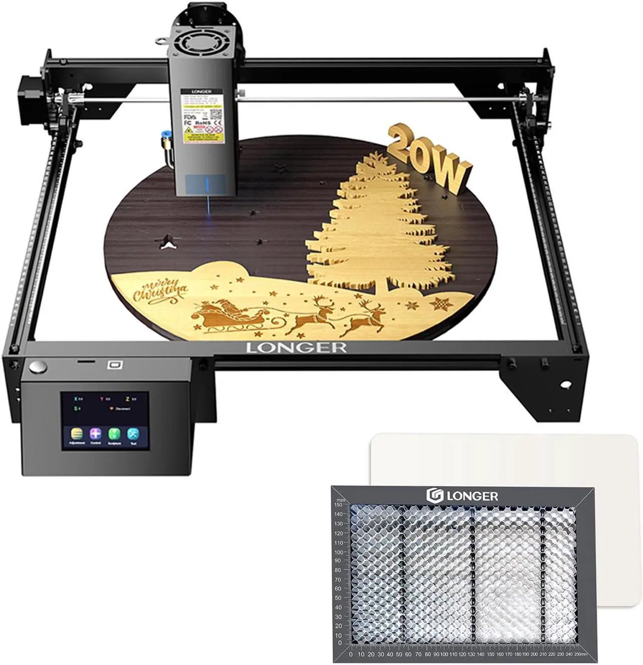 LONGER RAY5 20W Laser Engraver & Honeycomb Working Table,11.8"x 7.8"x 0 ...