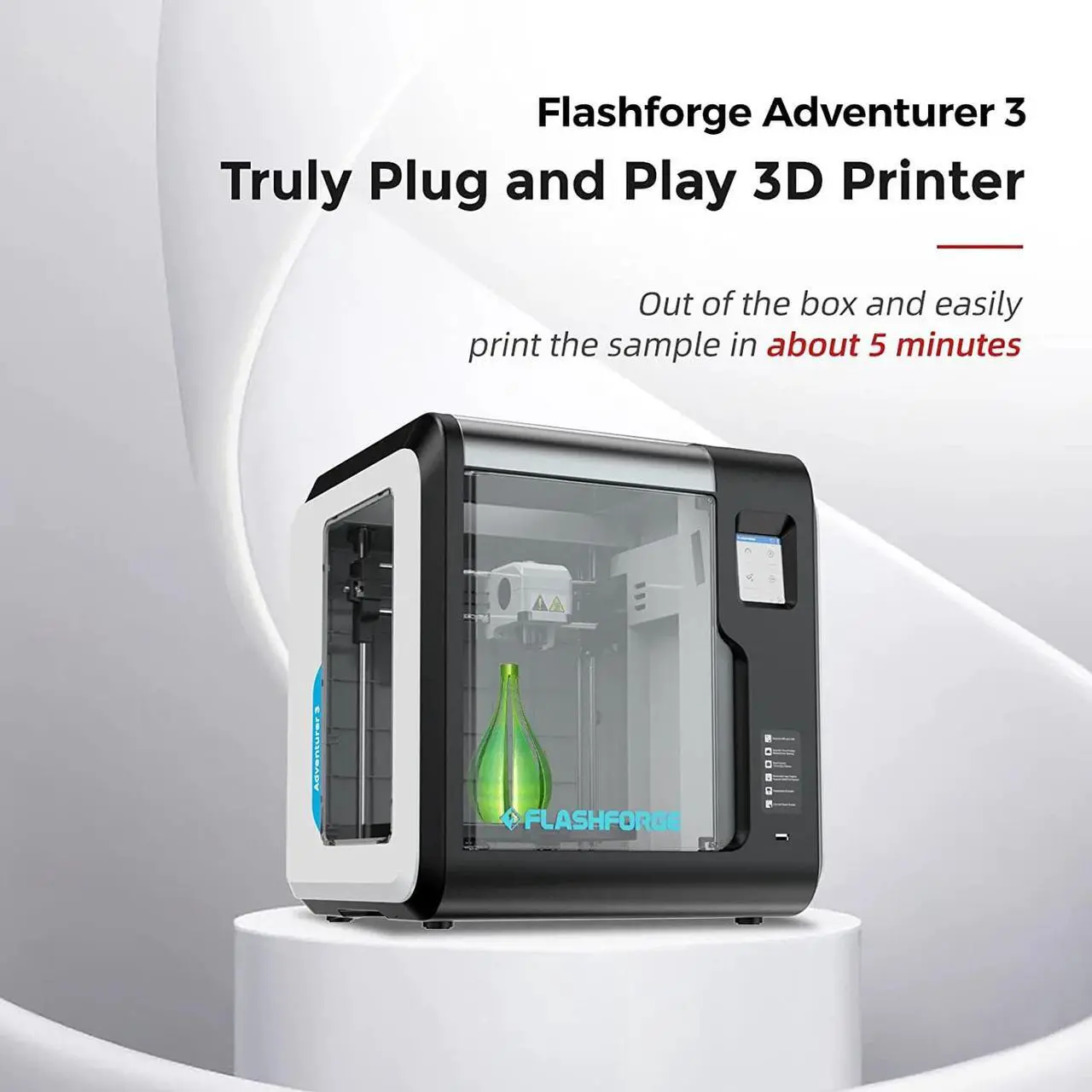 FLASHFORGE Adventurer 3 3D Printer Leveling-Free with Quick Removable ...