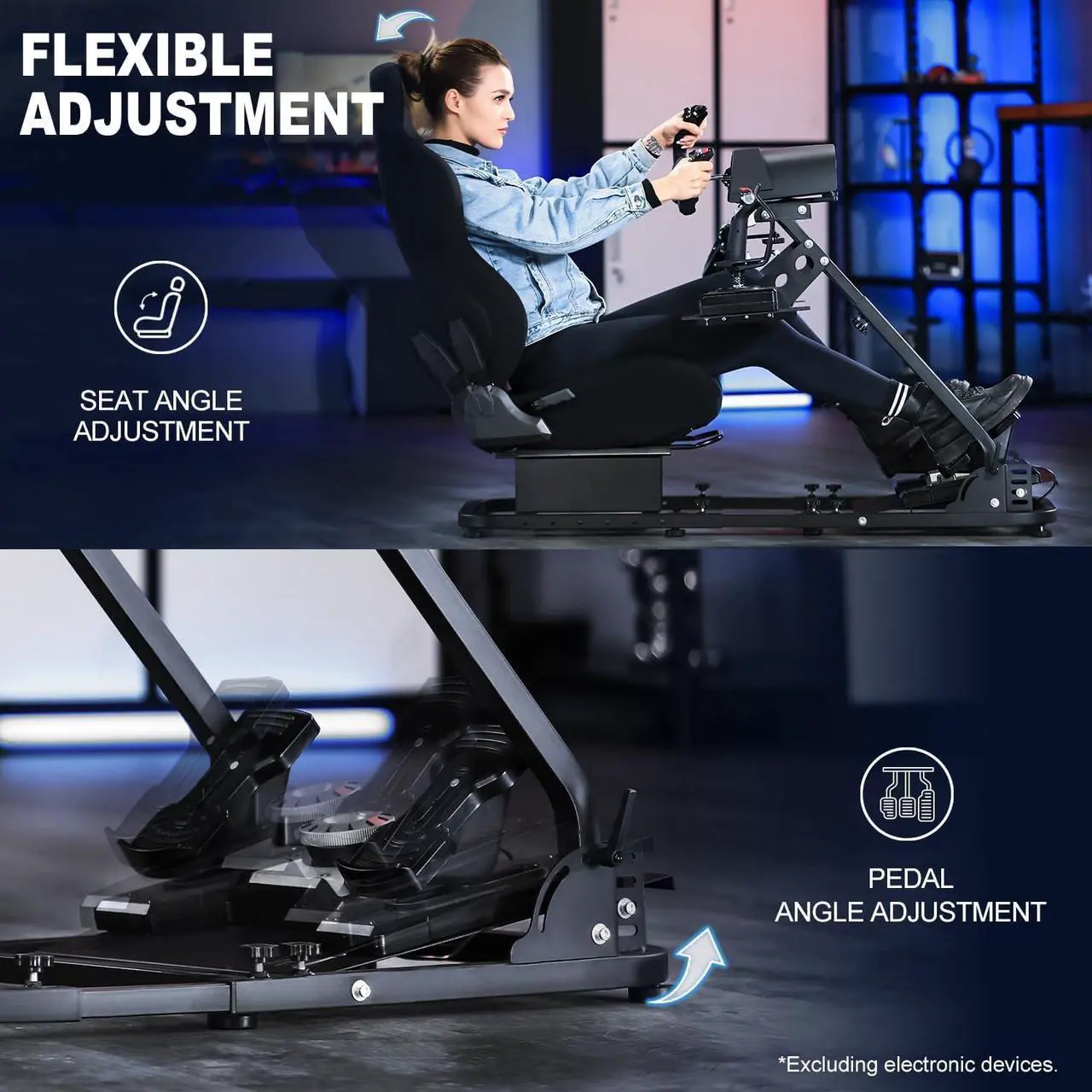 Minneer Flight Simulator Cockpit with Seat Compatible with Logitech G25 ...