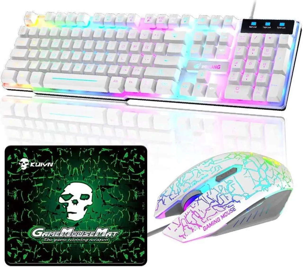 Zhhcyyds Gaming Keyboard and Mouse Combo,RGB Rainbow Backlit Keyboard ...