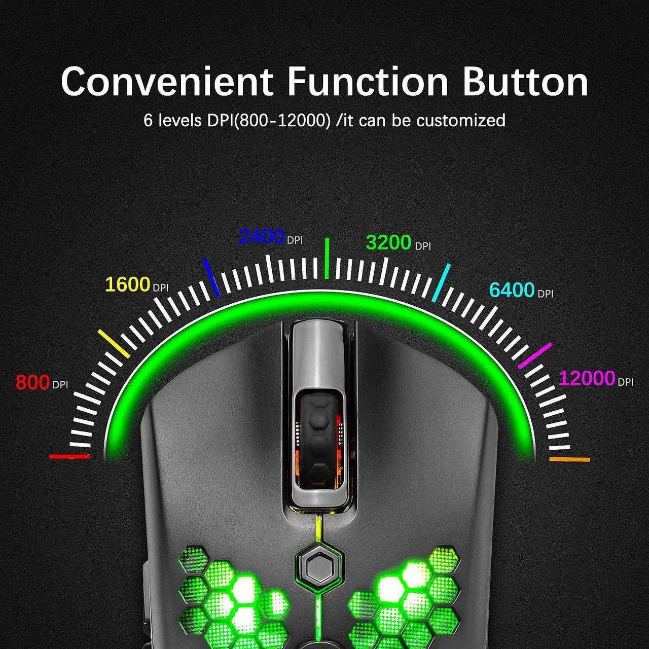 Zhhcyyds M5 RGB Lightweight Wired Gaming Mouse with 12000 DPI 6 ...
