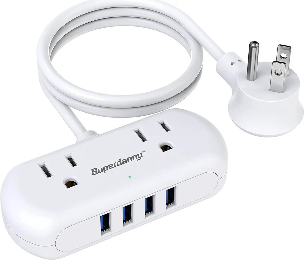 SUPERDANNY Power Strip with USB, Mini Desktop Charging Station with 2 ...