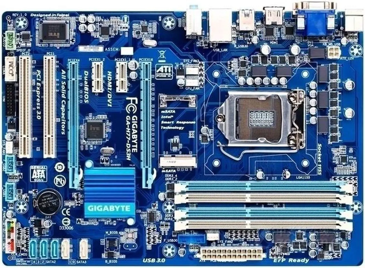 Refurbished: GIGABYTE GA-H77-DS3H LGA 1155 Intel H77 DDR3 32GB ATX ...