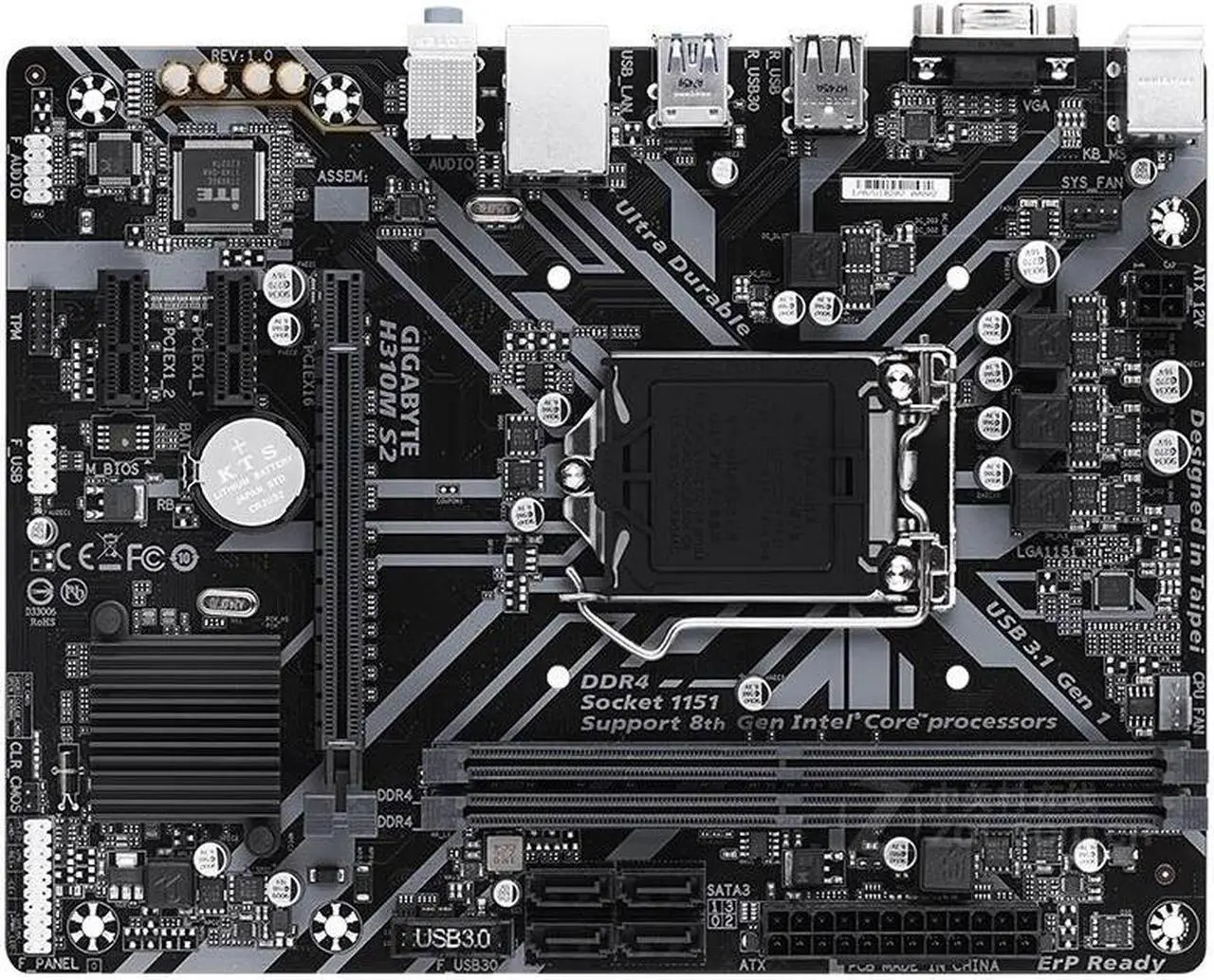 Refurbished: GIGABYTE H310M S2 LGA 1151 Intel H310 DDR4 32GB Micro ATX ...