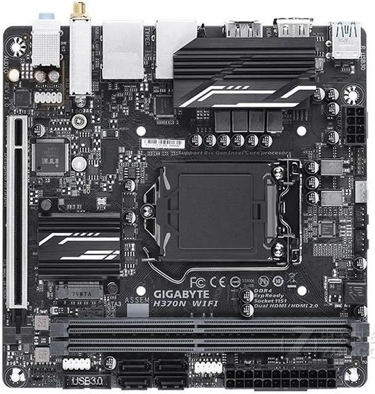 Refurbished: GIGABYTE H370N WIFI LGA 1151 Intel H370 DDR4 32GB Mini-ITX ...