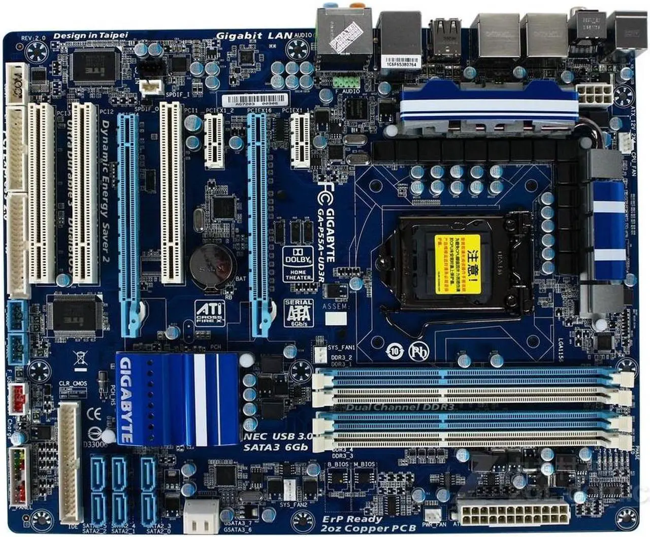 Refurbished: GIGABYTE GA-P55A-UD3R LGA 1156 Intel P55 DDR3 16GB ATX ...