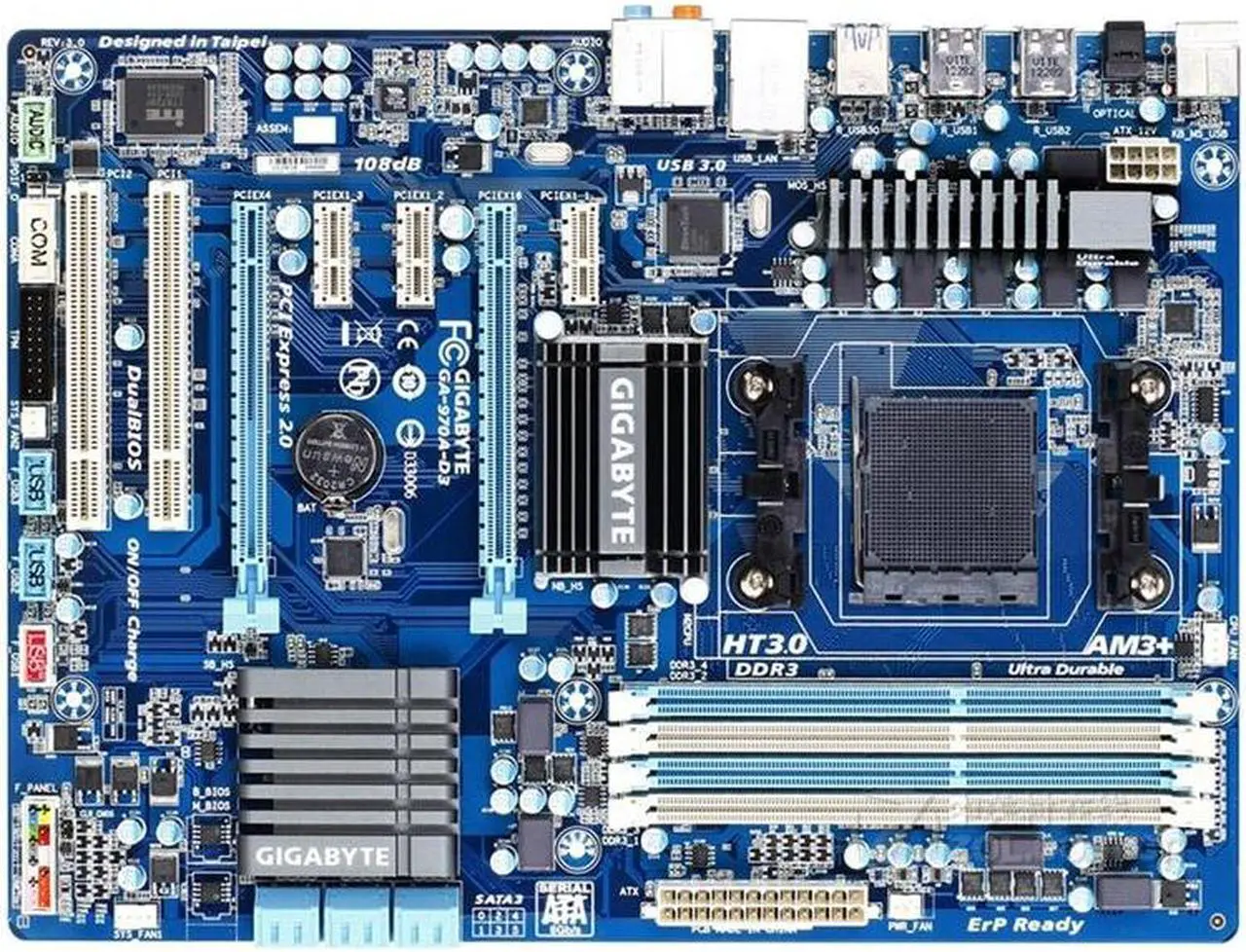 Refurbished: GIGABYTE GA-970A-D3(rev.3.0) Socket AM3+ AMD 970 DDR3 32GB ...