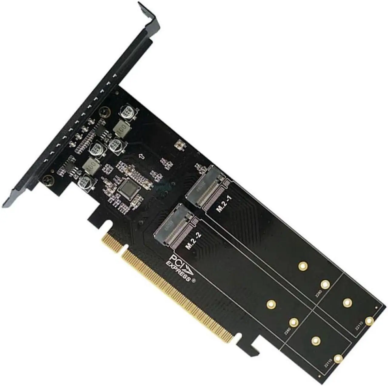 FOR Pcie To M2 Adapter Card Pcie X16 4 Port M2 NVME M Key SSD Converter ...