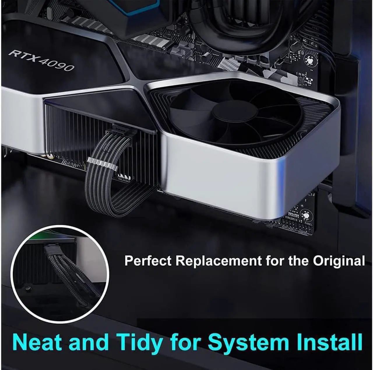 PCIE 5.0 Extension Cable, RTX 4090 Power Cable 16Pin(12+4) Male to ...