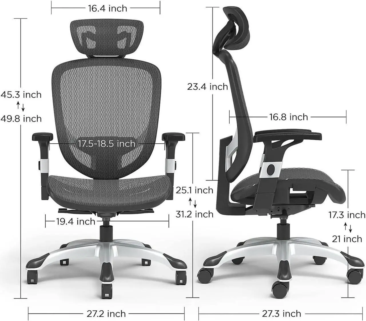 Staples Hyken Chair: Ergonomic Mesh Swivel Task Chair. Adjustable Black ...