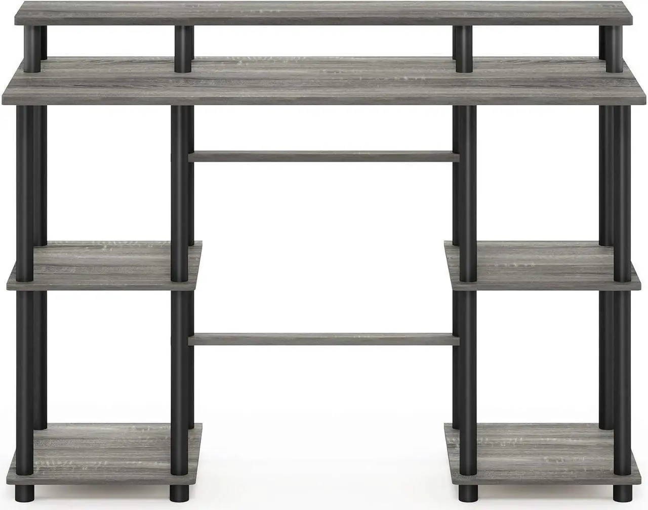 Furinno Turn-N-Tube Computer Desk, French Oak Grey/Black - Newegg.com