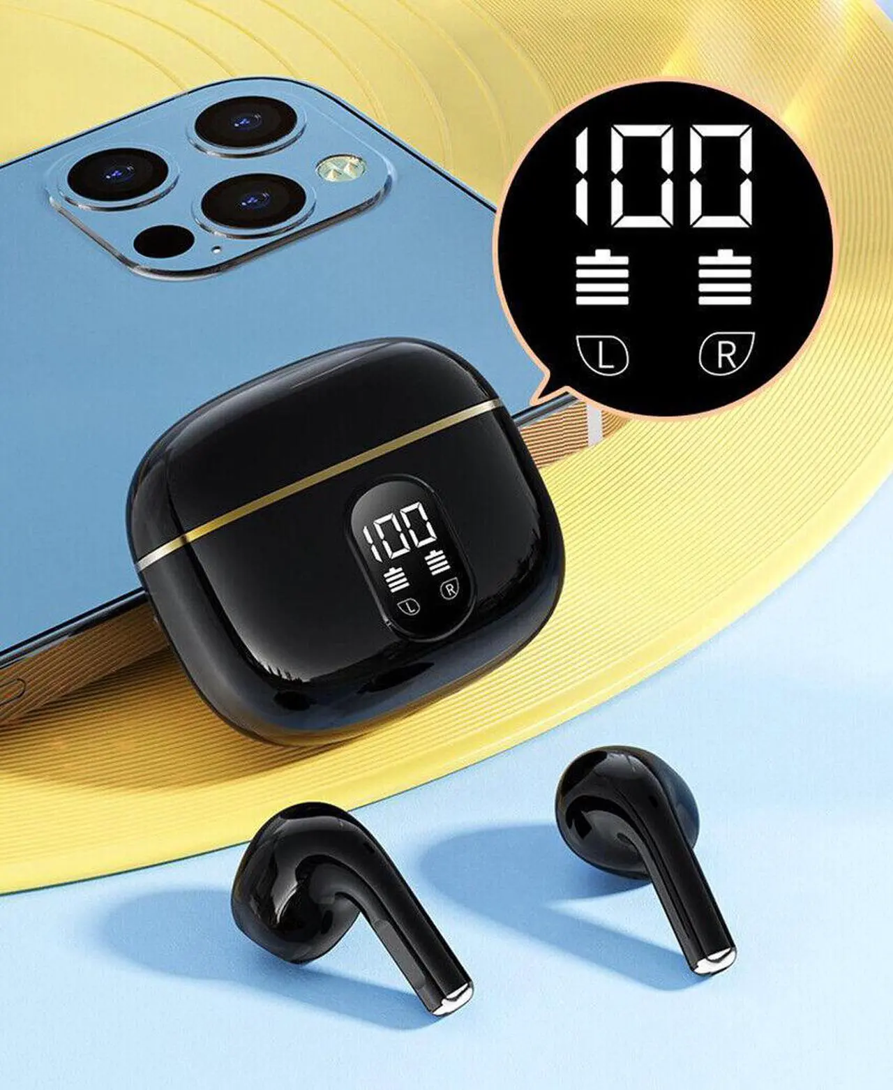 Bluetooth Earbuds Headset 5.3 Wireless Noise Cancelling with Charging ...