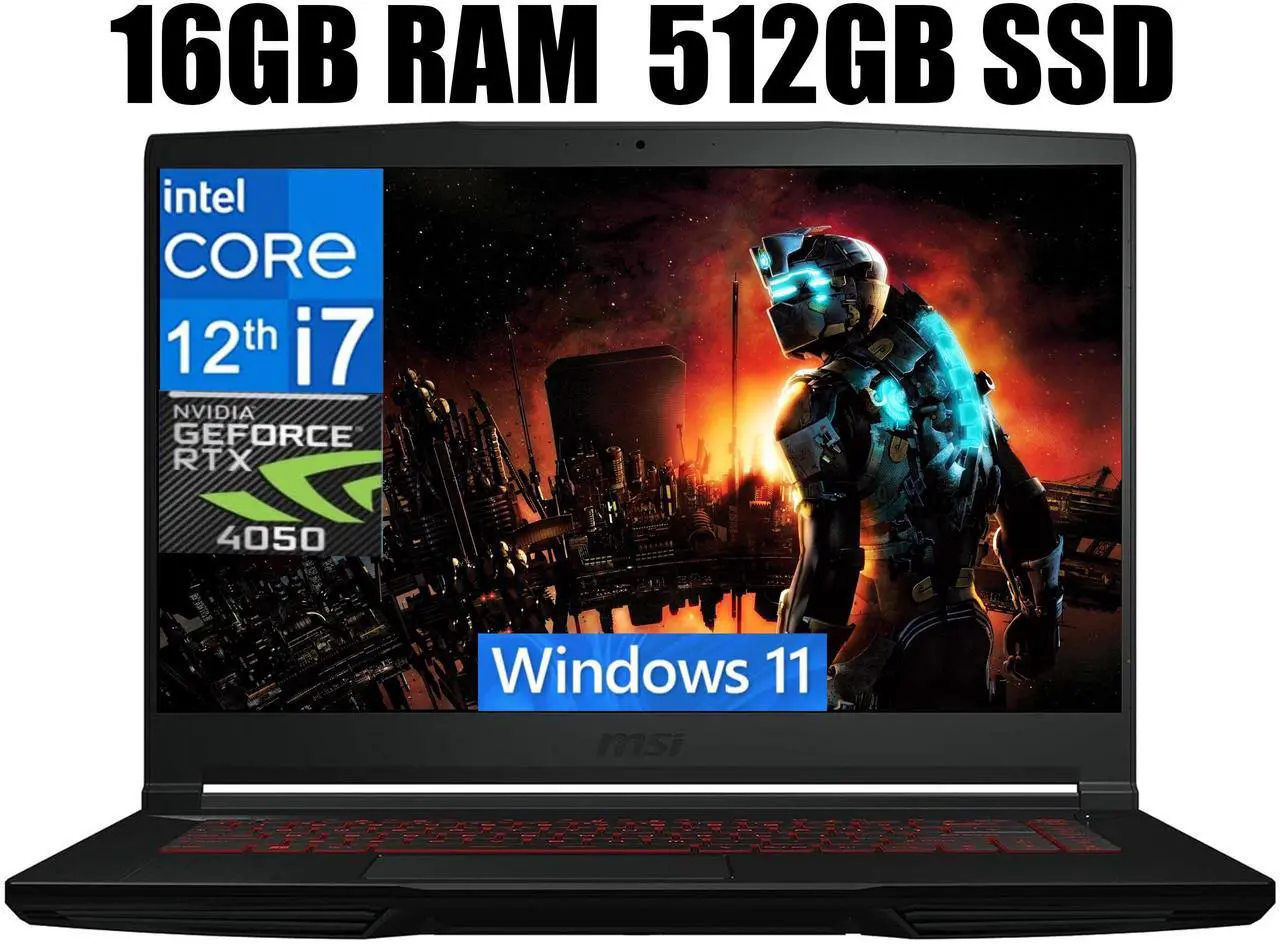 MSI Thin GF63 15 Gaming Laptop, 15.6" FHD 144Hz, Intel Core i7-12650H ...