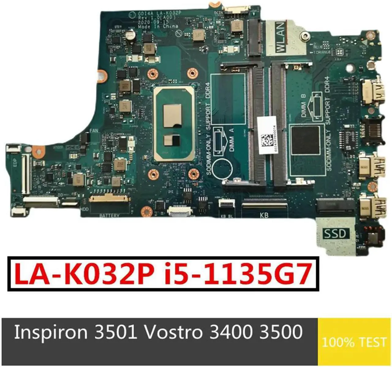 For Inspiron 15 3501 Vostro 3400 3500 Laptop Motherboard SRK05 I5 ...