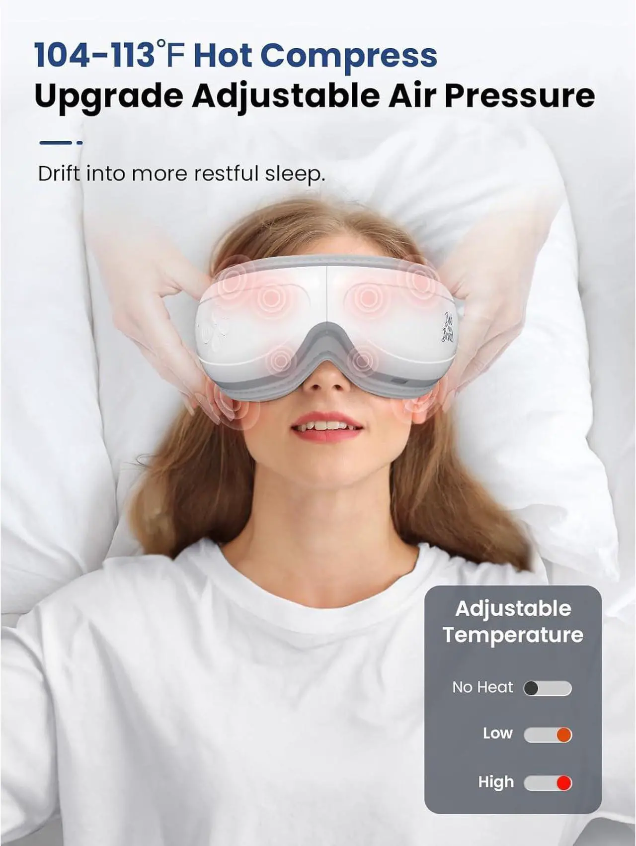 Refurbished: Bob and Brad EyeOasis 2 Heated Eye Massager,Smart Eye Mask with Music for Improve ...