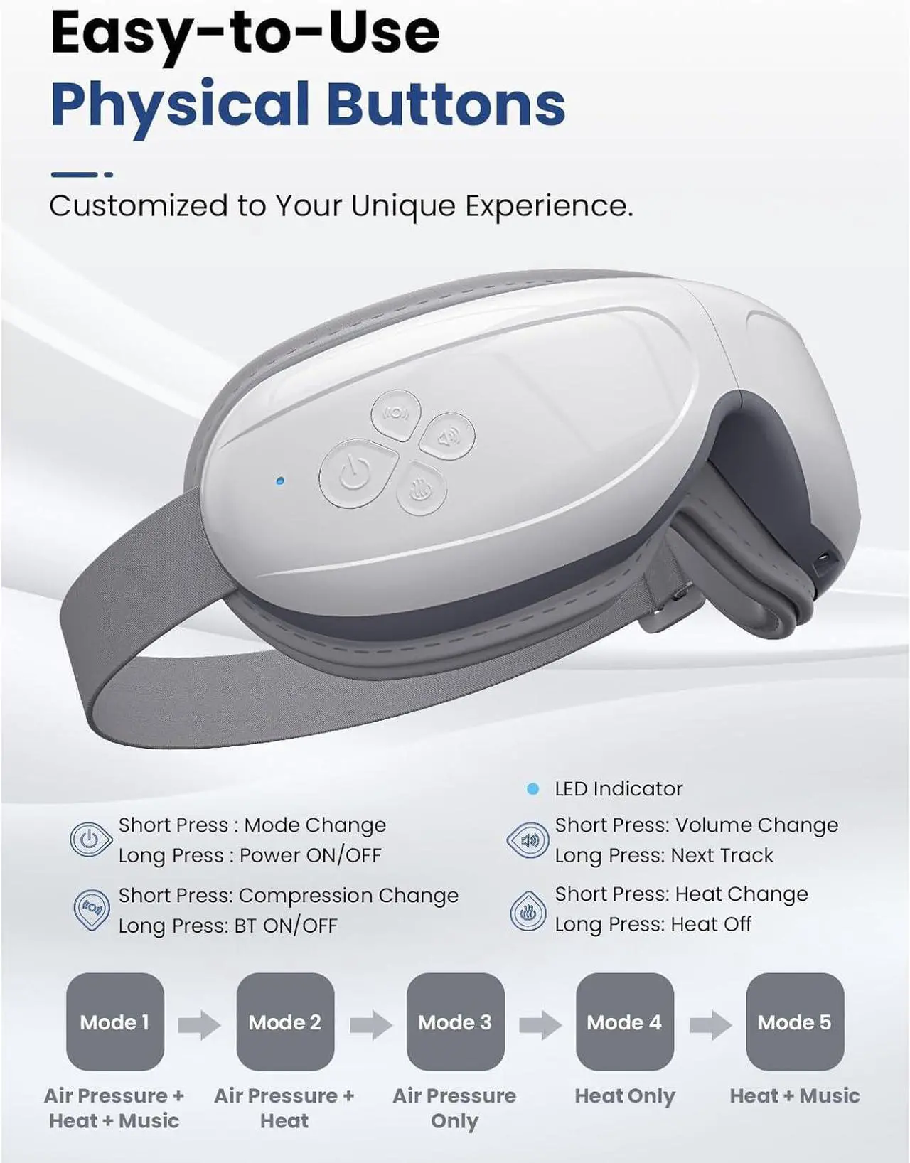 Refurbished: Bob and Brad EyeOasis 2 Heated Eye Massager,Smart Eye Mask with Music for Improve ...