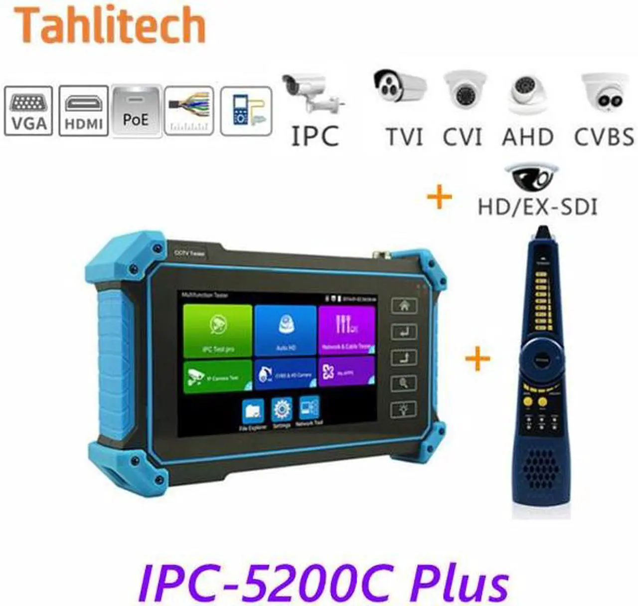 5.4" IPC-5200C Plus CCTV Tester IP Tester 4K Monitor Testers HDMI VGA ...