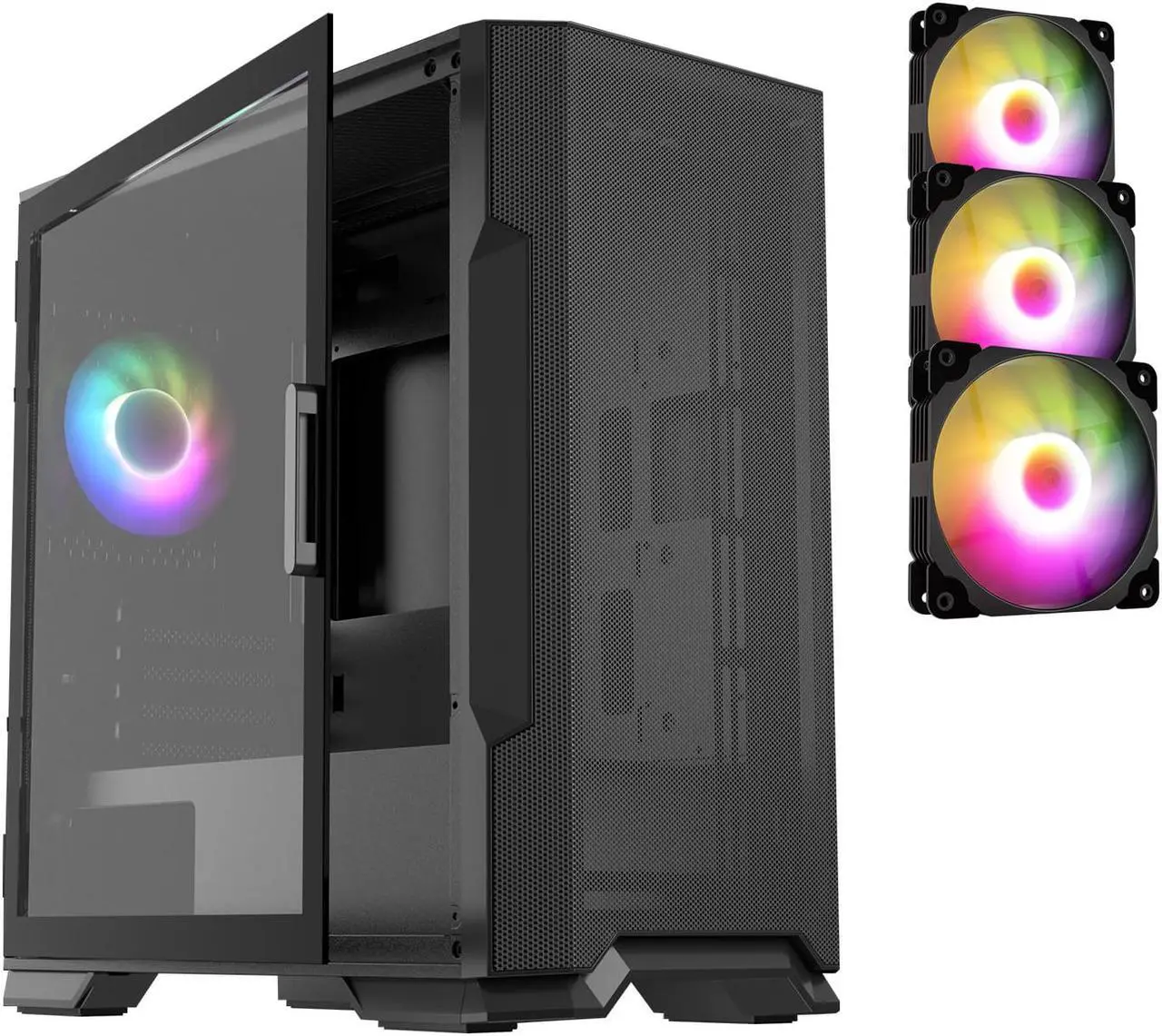 Vetroo M03 Black Compact Computer Case Micro ATX Mini ITX Pink Gaming ...