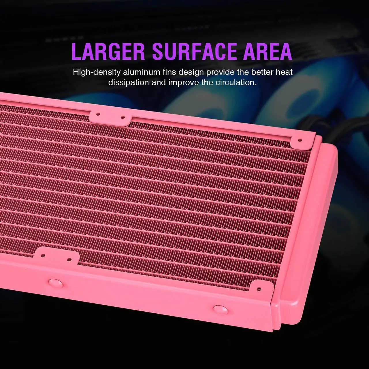 Vetroo V360 Pink Liquid CPU Cooler, 3X 120mm Addressable RGB & PWM Fans ...