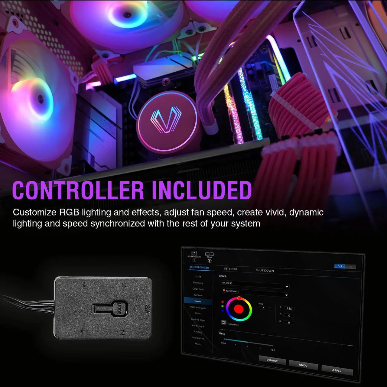 Vetroo V240 Liquid CPU Cooler 240mm Addressable RGB Pump PWM & FDB Fans AIO Water Cooler with ...